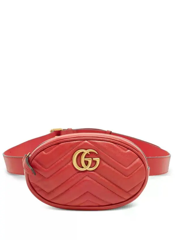 Gucci Gg Marmont Matelassé Belt Bag - Red