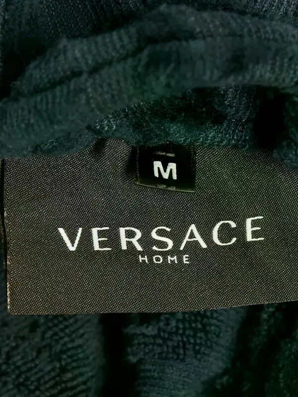 Versace Baroque Print Belted Bathrobe - Blue