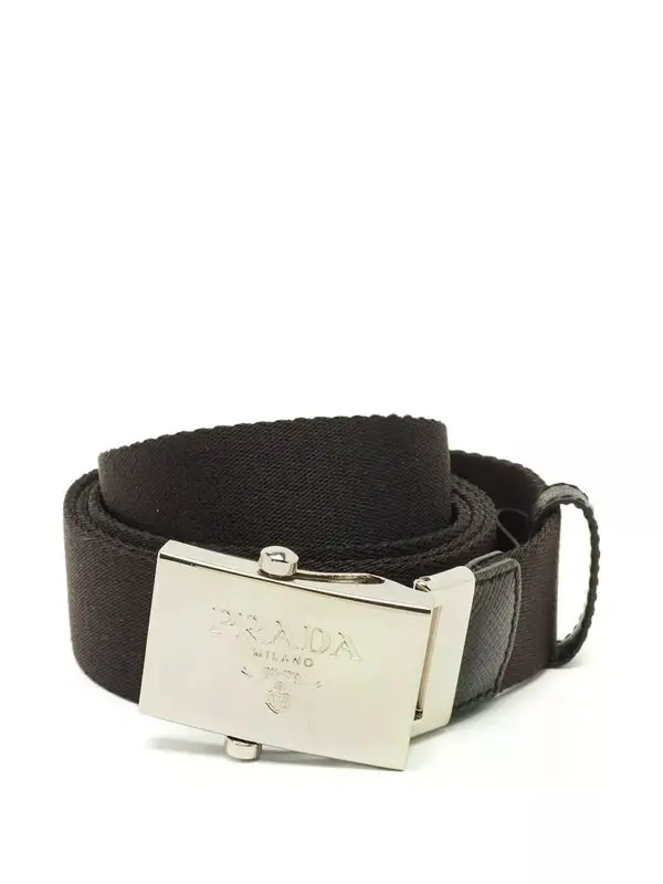 Prada Logo-plaque Belt - Black