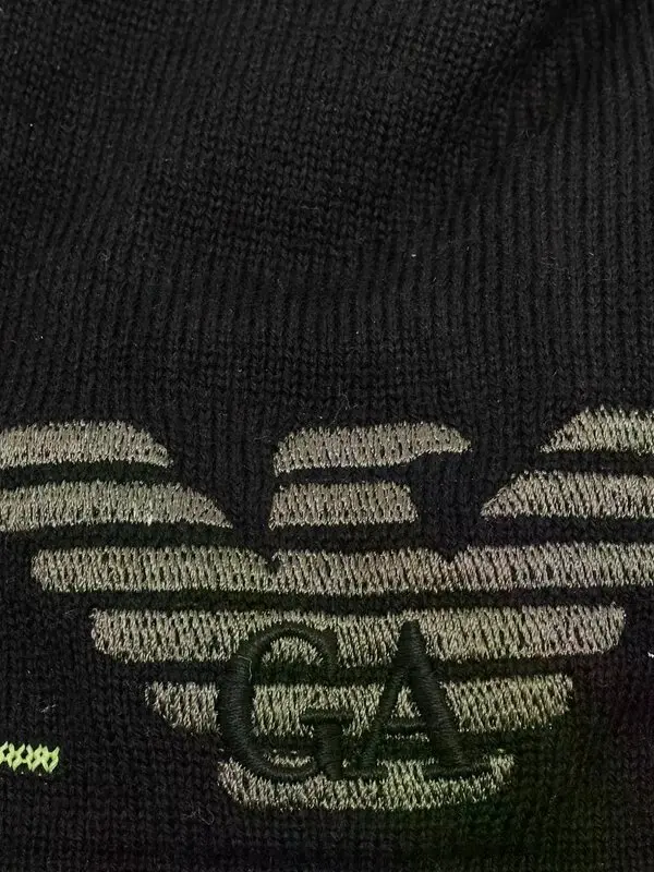 Giorgio Armani Embroidered Logo Beanie Hat