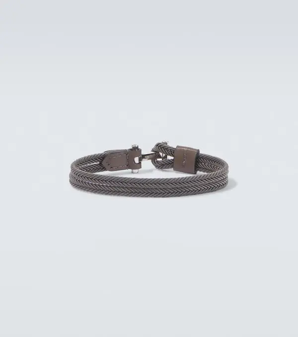 TOM FORD Braided Leather-trimmed Bracelet