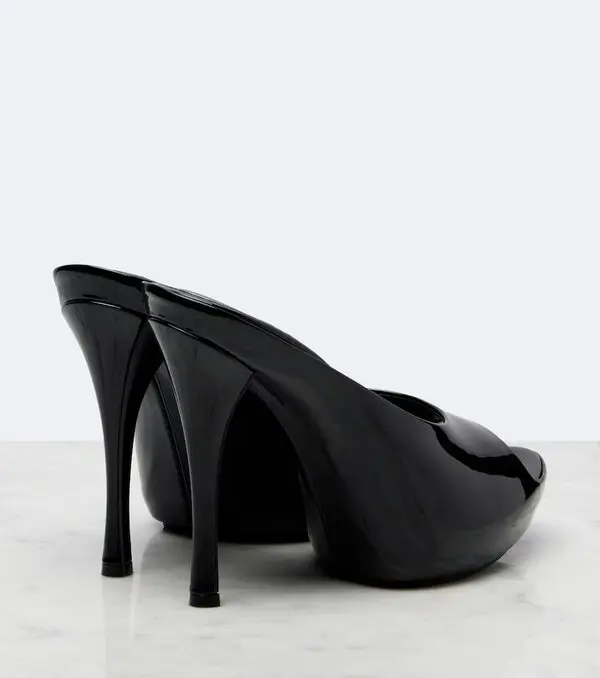 Gucci Viv Patent Leather Platform Mules
