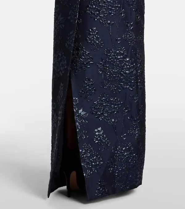 Carolina Herrera Floral Jacquard Gown