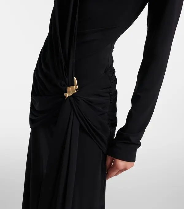 FERRAGAMO Draped Jersey Midi Dress