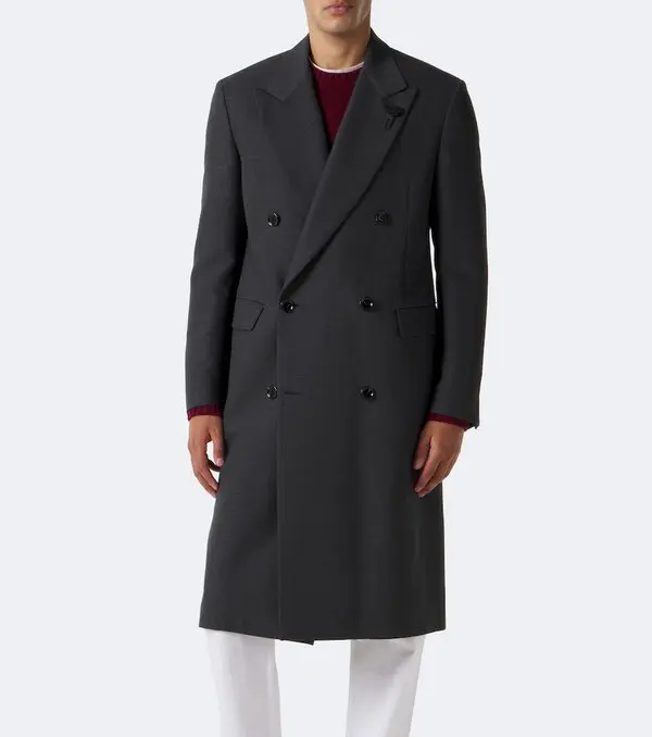 LARDINI Double-breasted Wool-blend Coat
