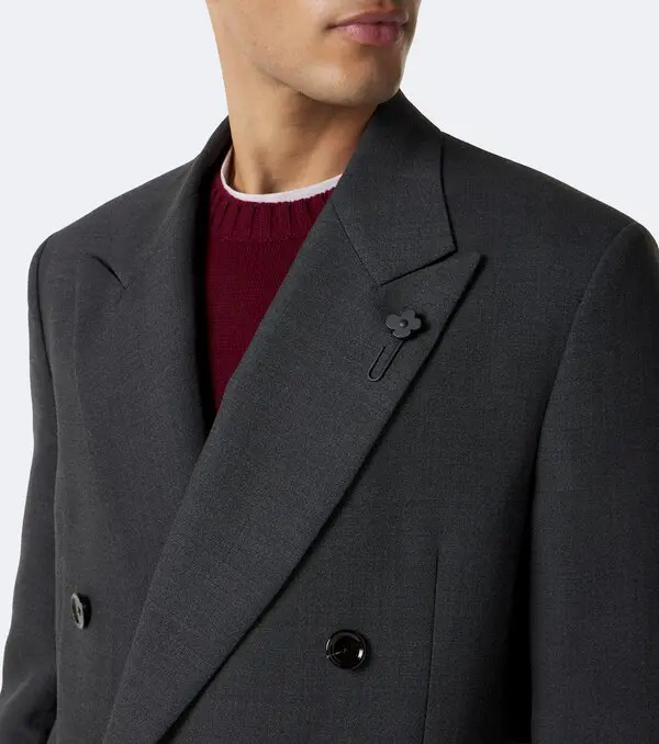 LARDINI Double-breasted Wool-blend Coat