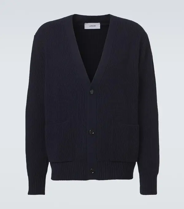LARDINI Wool And Cashmere Cardigan - Blue