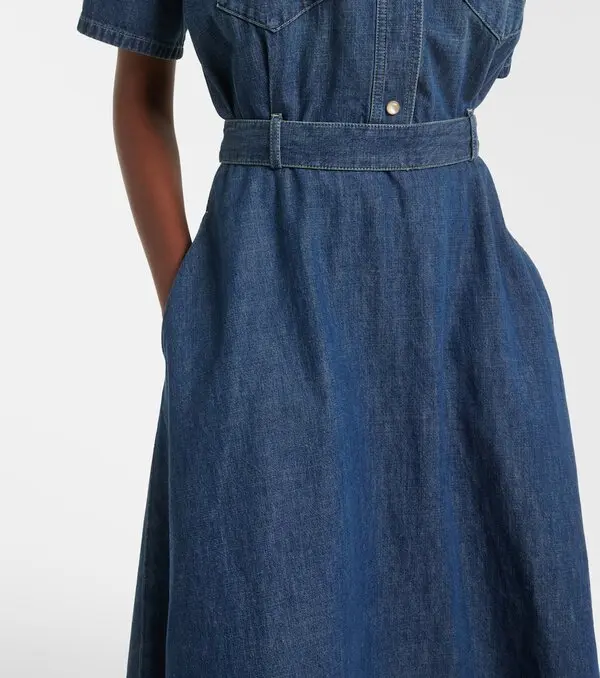 Valentino Garavani Belted Denim Polo Dress