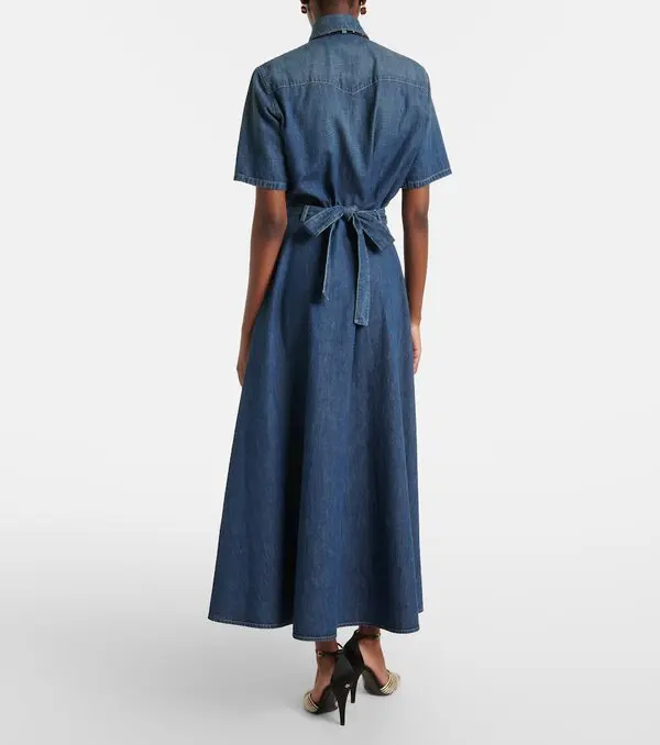 Valentino Garavani Belted Denim Polo Dress