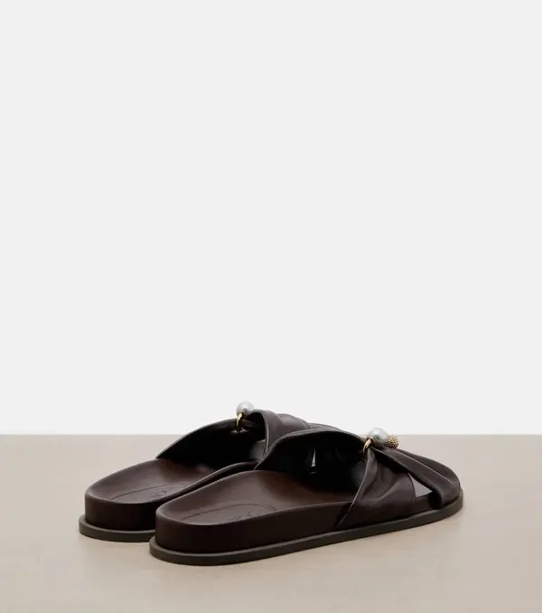 JIMMY CHOO Rafi Embellished Leather Sandals