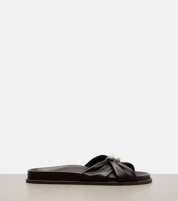 JIMMY CHOO Rafi Embellished Leather Sandals