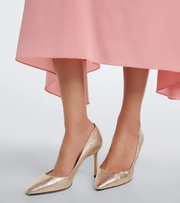 JIMMY CHOO Romy Metallic Leather Pumps - Gold
