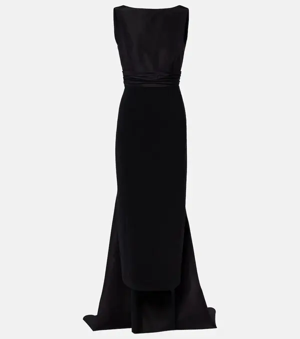 Carolina Herrera Bow-detail Satin-trimmed Faille Gown