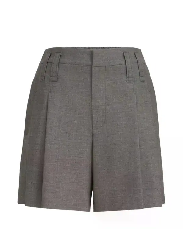 Brunello Cucinelli Formal Wool Shorts With Monili Decoration - Grey