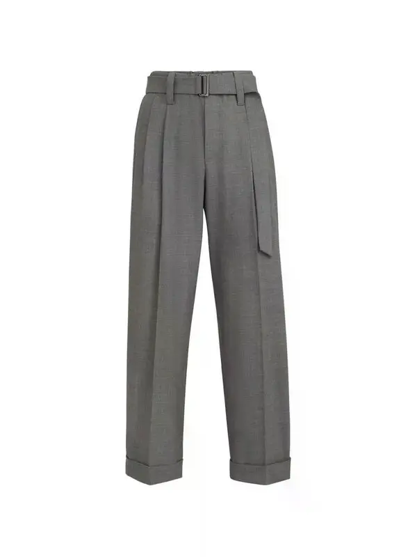 Brunello Cucinelli Tropical Luxury Wool Baggy Sartorial Trousers - Grey
