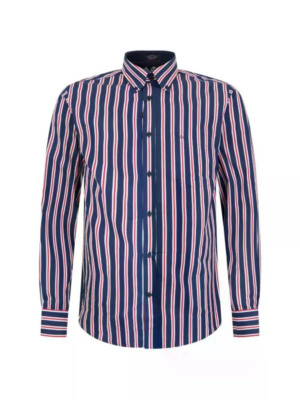 Paul & Shark Vertical-stripe Long-sleeve Shirt - Blue