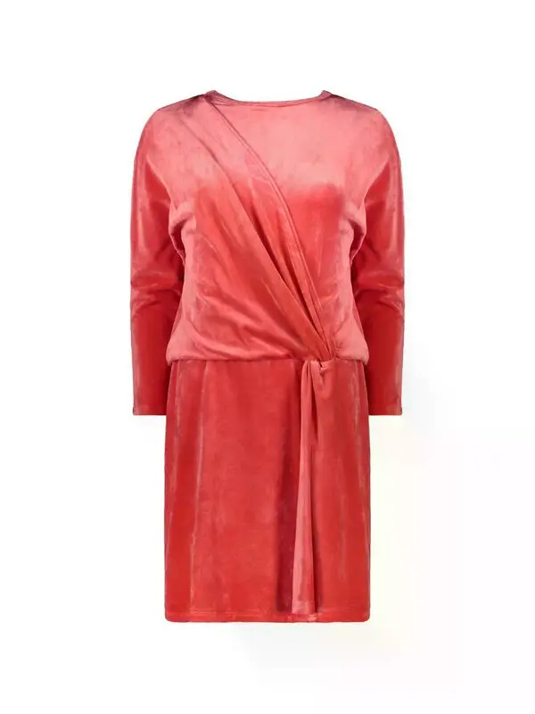 Alberta Ferretti Velvet Draped Mini Dress - Red
