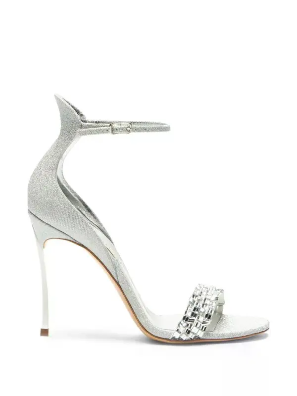 Casadei Blade Crystal-embellished Sandals - Silver