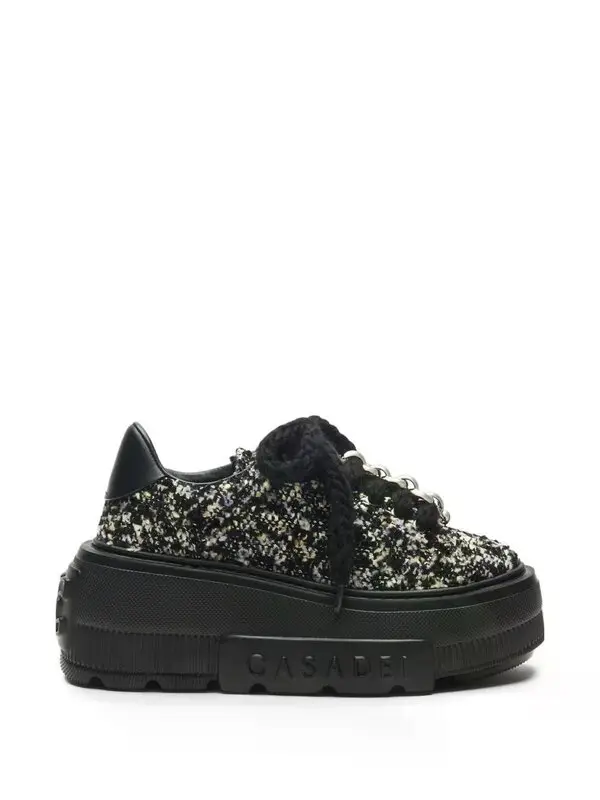 Casadei Nexus Buclé Sneakers With Chain Detail