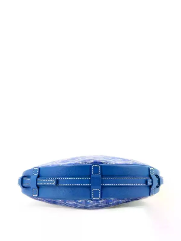 Goyard Hirondelle Shoulder Bag In Coated Canvas And Leather - Blue
