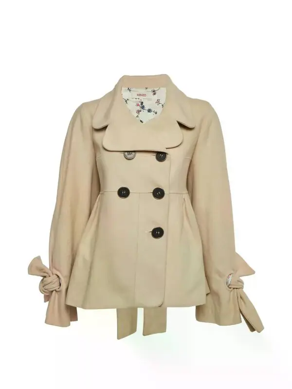 Kenzo Belted Tied-cuff Jacket - Neutrals