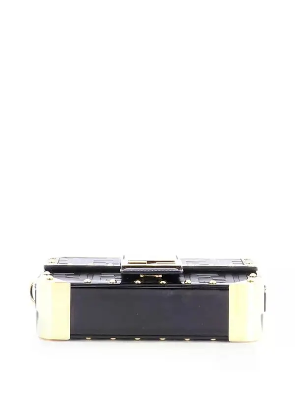 Fendi Baguette Trunk Bag Zucca Embossed Leather Mini Crossbody Bag