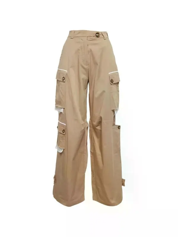 SAGAZA Leandro Buttoned Cargo Trousers - Neutrals