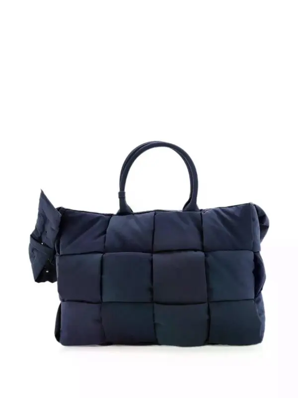 Bottega Veneta Arco Maxi Intrecciato Nylon Large Tote Bag - Blue