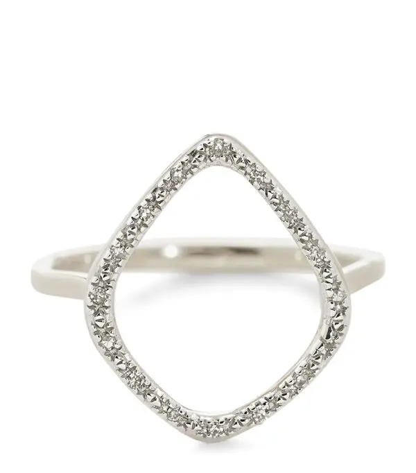 Monica Vinader Sterling And Diamond Riva Kite Ring - Silver