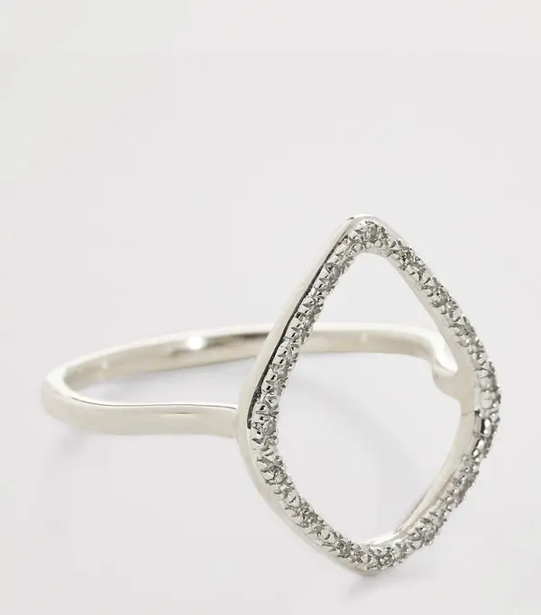 Monica Vinader Sterling And Diamond Riva Kite Ring
