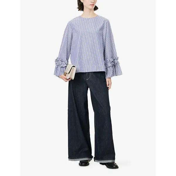 Max Mara Wide-leg Turn-up Denim Jeans
