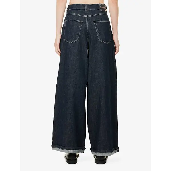 Max Mara Wide-leg Turn-up Denim Jeans