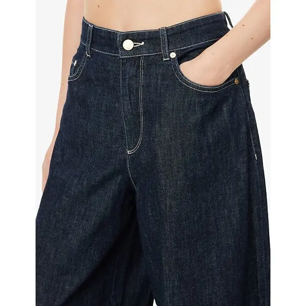 Max Mara Wide-leg Turn-up Denim Jeans