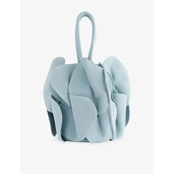 Farm Rio Flower Suede Handbag - Ice Blue