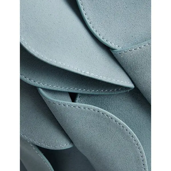 Farm Rio Flower Suede Handbag - Ice Blue