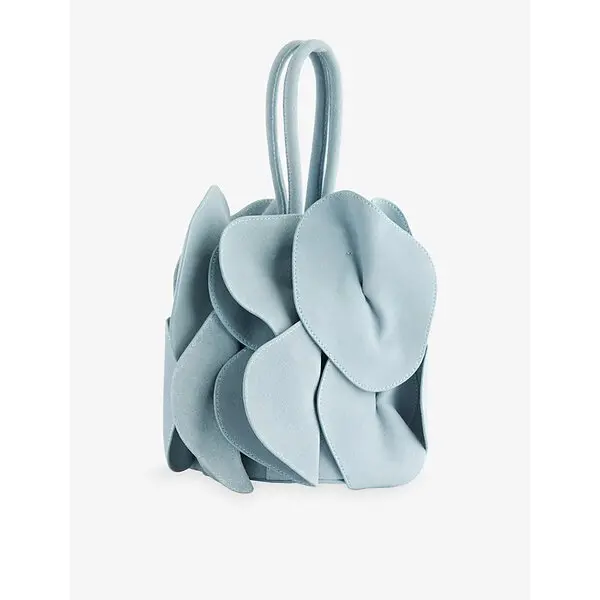 Farm Rio Flower Suede Handbag - Ice Blue