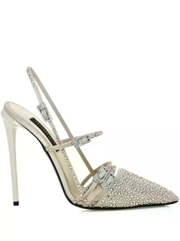 Philipp Plein Embellished Slingback Pumps - Neutrals