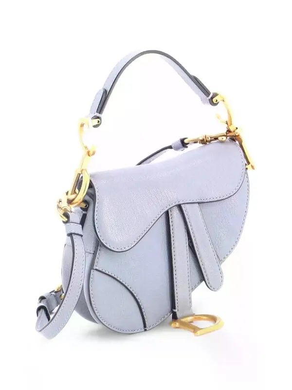 Dior Saddle Handbag With Strap, Leather Micro Shoulder Bag - Blue
