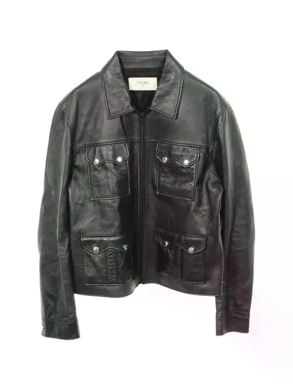 Celine Leather Zip-up Jacket