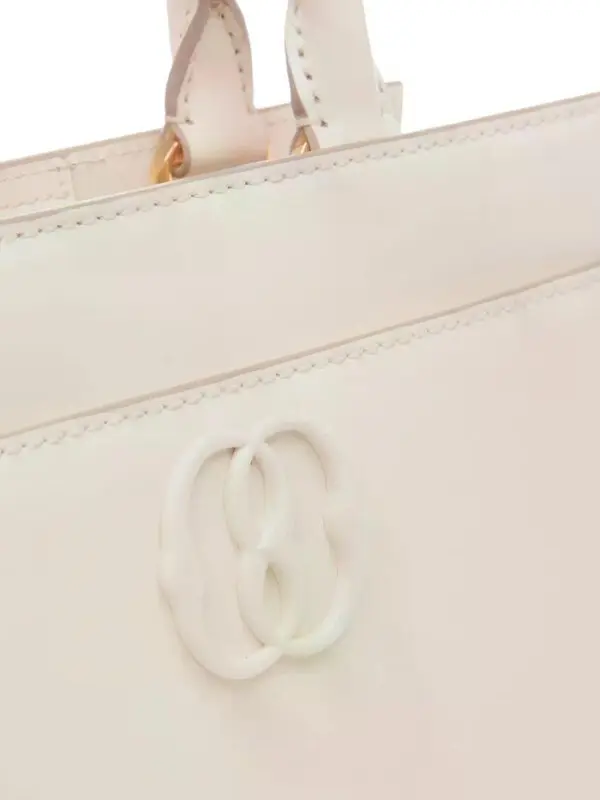 Bally Logo Plaque Calf Leather Tote Bag