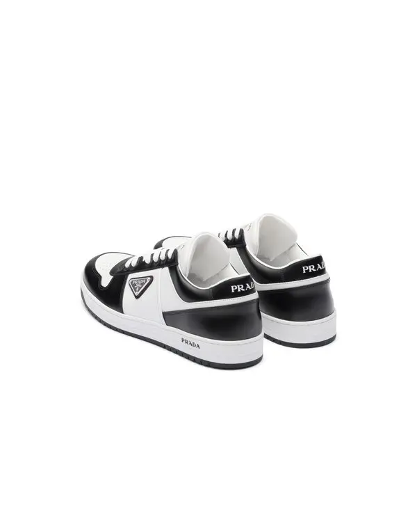 Prada Downtown Leather Sneakers - White/black