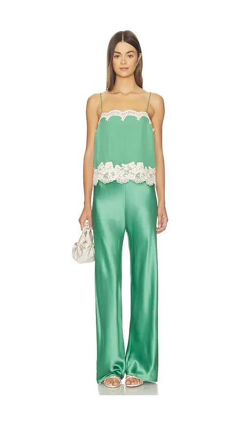 Cami Nyc Maiya Lace-trimmed Chiffon Camisole - Green
