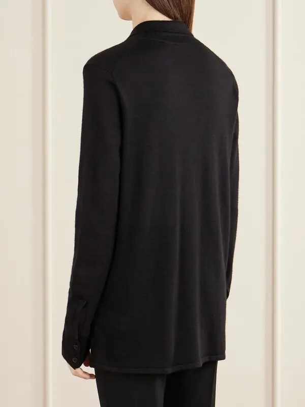 THE ROW Ocari Cashmere And Silk-blend Polo Knit
