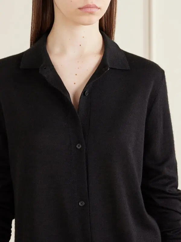 THE ROW Ocari Cashmere And Silk-blend Polo Knit