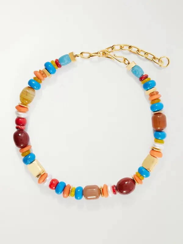 LIZZIE FORTUNATO Souvenir Gold-plated Stone Beaded Necklace - Multi