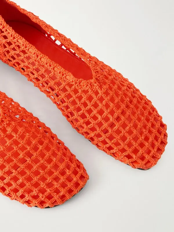 Proenza Schouler Slant Crocheted Ballet Flats - Orange