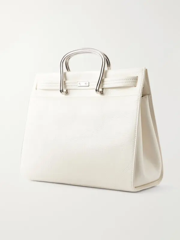 Tory Burch Soft Lee Embellished Leather Tote - Neutrals