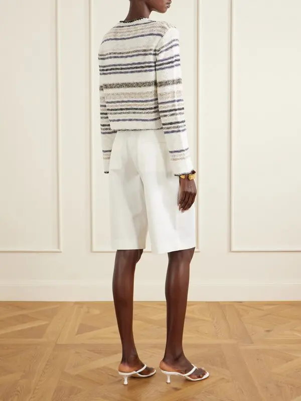 JAMES PERSE Striped Knitted Cotton-blend Sweater