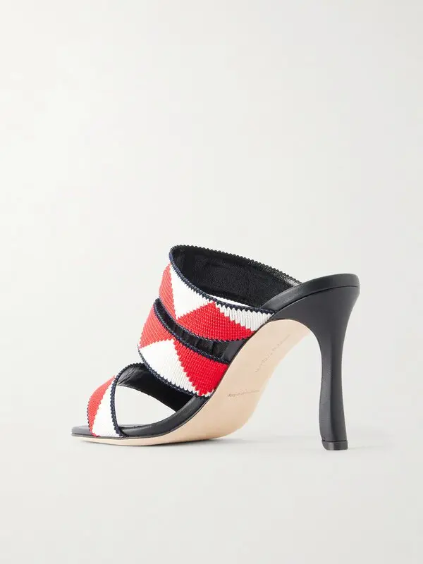 Manolo Blahnik Capro 90 Woven Heeled Sandals - Red