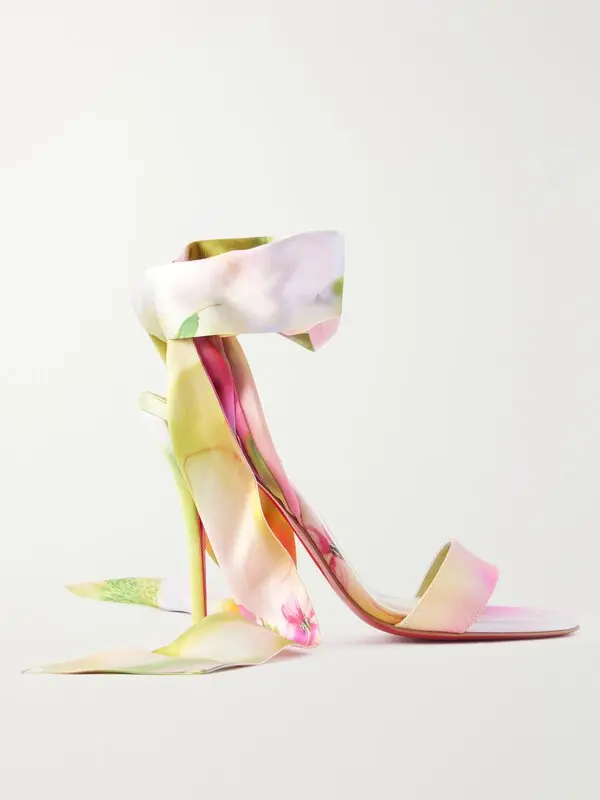 CHRISTIAN LOUBOUTIN Miss Z Printed Satin Sandals - Multi